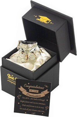 Graduation Gift Owl / Teddy Glass Plaque Crystal Ornament with Poem ...