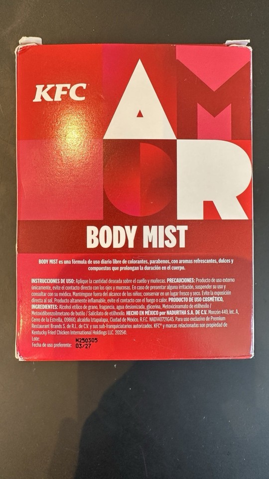 RARE: KFC Perfume Body Mist Fragrance 50ml - Cult Collectible Brand New ...
