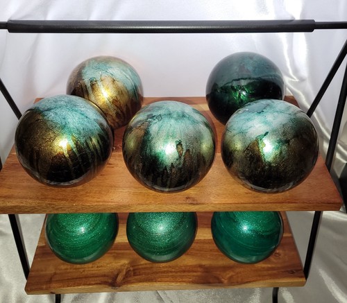 Pier 1 Imports Metallic Foil Spheres Teal And Brown Set Of 8 | eBay