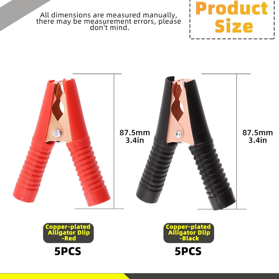 10Pcs Insulated Alligator Clips Copper Plated Insulated Alligator Clips ...