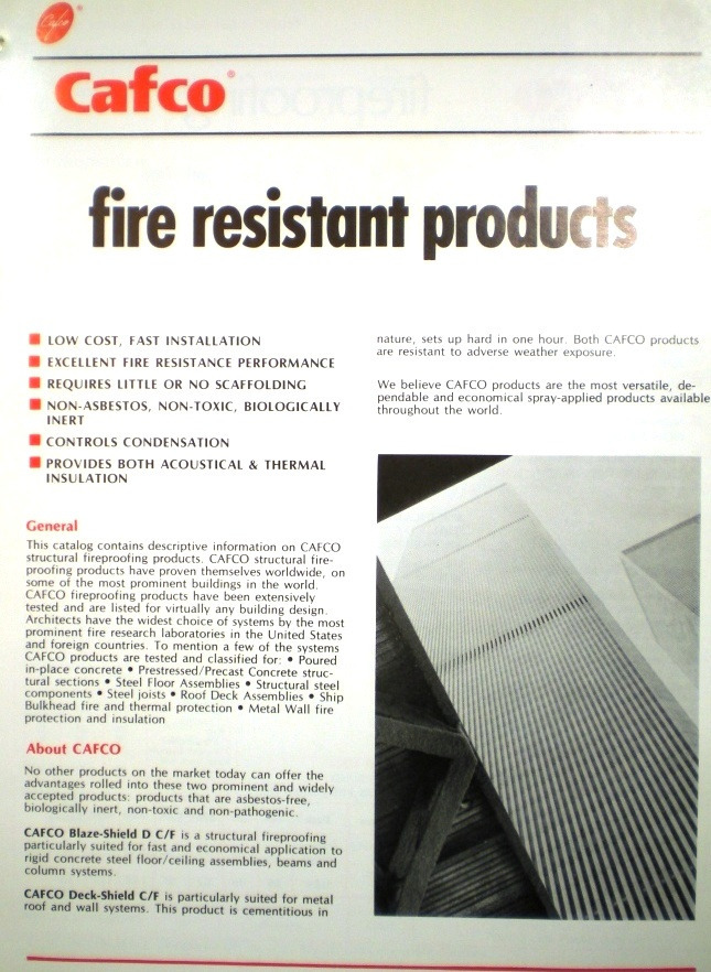 1976 CAFCO Blaze-Shield NON ASBESTOS Fireproofing Catalog World Trade ...