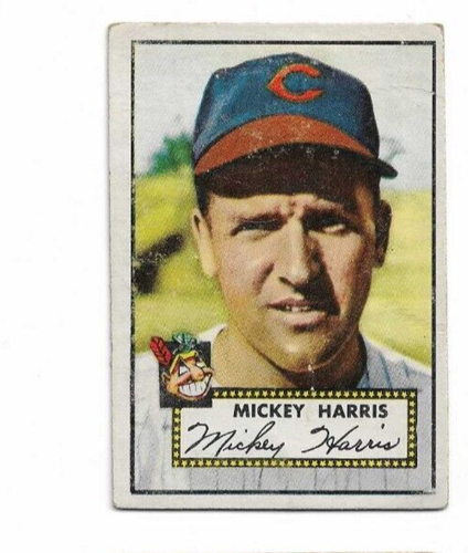 1952 Topps Mickey Harris #207 Cleveland Indians Creased Free Shipping ...