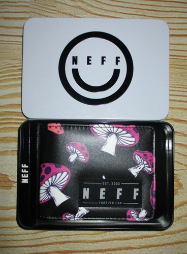 MENS NEFF MUSHROOM BLACK BIFOLD WALLET WITH TIN GIFT BOX | eBay