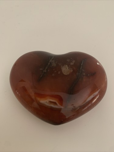 Heart Shaped Carnelian Red Agate Crystal Healing Root Chakra Polished ...
