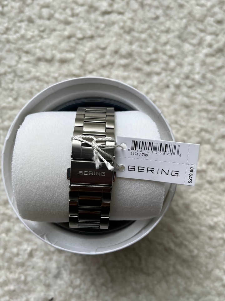Bering Time Titan Chrono Silver Titanium Case and Strap Men's Watch ...