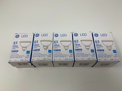 GE LED Bulk ( Lot of 5 ) MR16,3000K, 6.5 watt 500 lumens light bulbs | eBay