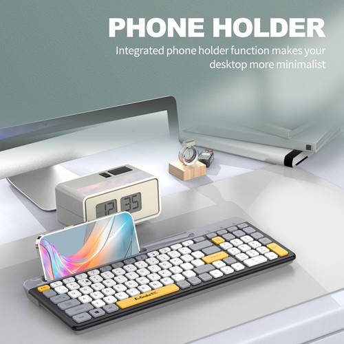Multicolor K100 2.4G Wireless Keyboard 100-Keys BT Dual-Mode Mechanical ...