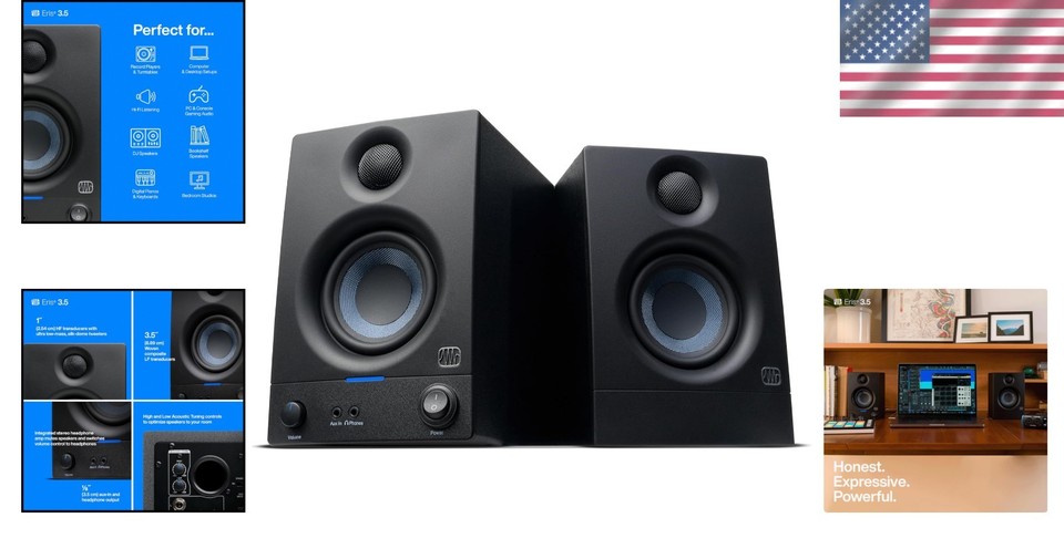 Eris 3.5 Powered Studio Monitors - Studio Quality Sound for Multimedia ...