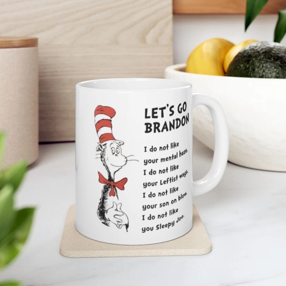Let's Go Brandon Novelty Cup Ceramic Coffee Mug - Funny Sarcastic Mug ...