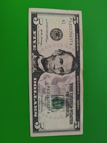 5 Dolla Bill Fancy Serial Broken Latter!! | eBay