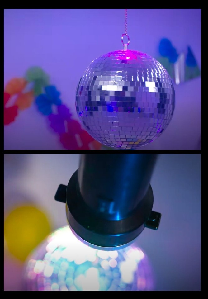 Party Fun Lights Set Diskokugel Ø20cm mit Multicolor LED Lichtprojektor ...