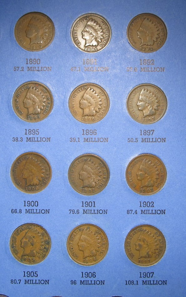 Vintage Antique Indian Cent Collection 1856-1909 36 Coins AP693 | eBay