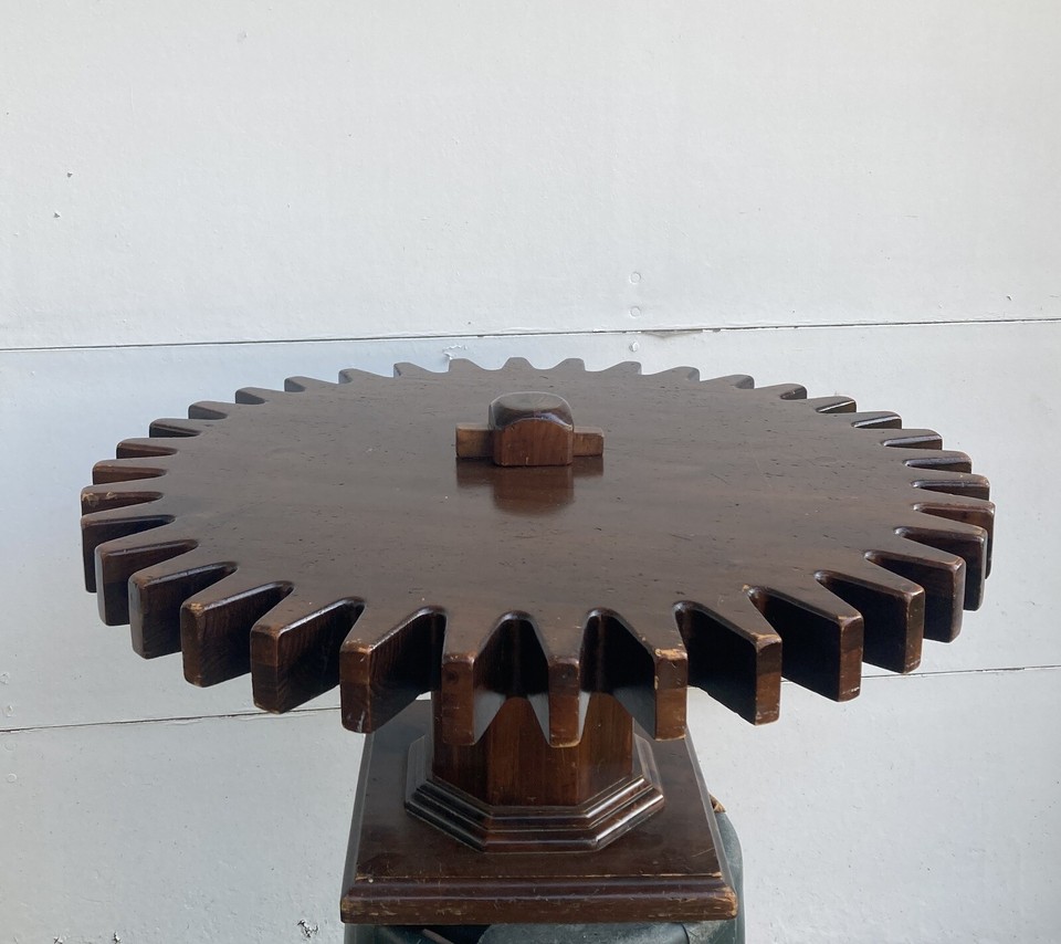 VTG Ethan Allen “old tavern” Wood Pine Furniture Gear, Cog Table 38 ...