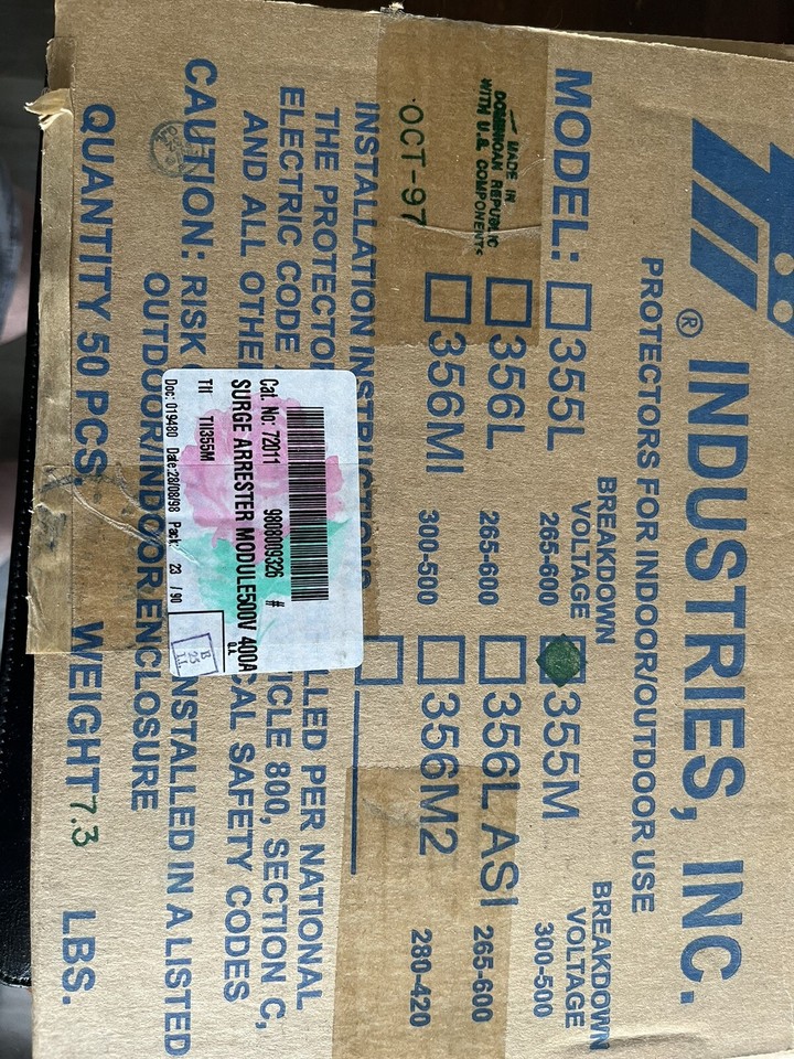 50 PCS TII 355M TFS Phone Line Tube Surge Arrestor Varistors | eBay