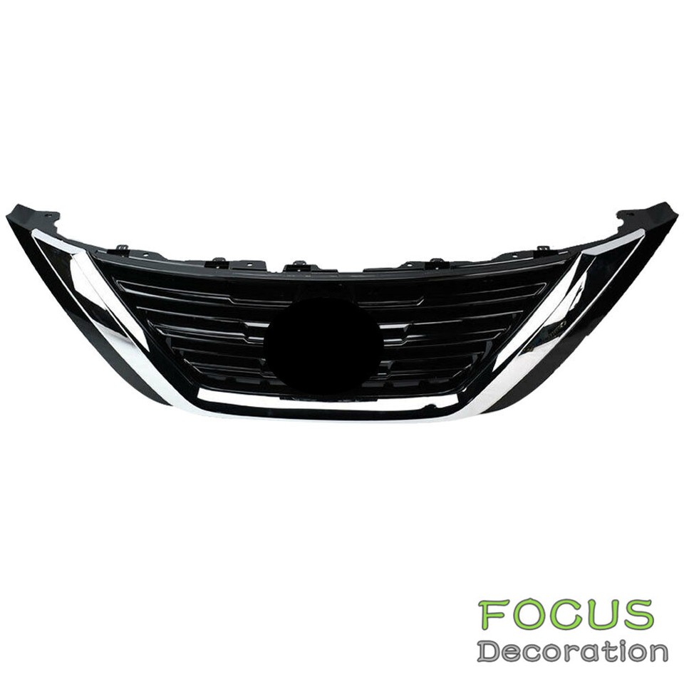 Black W/Chrome Trim Grill For 2016-2018 Nissan Altima Front Bumper ...