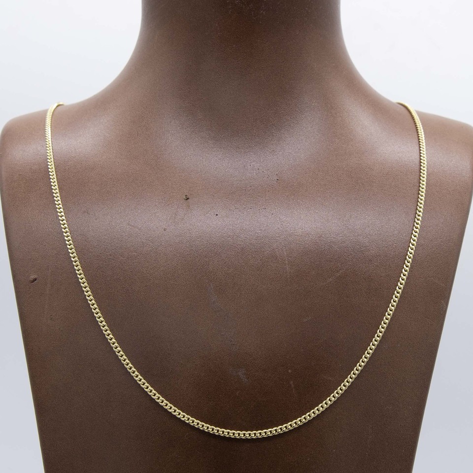 2mm Miami Cuban Link Chain Necklace Real 14K Yellow Gold All Sizes | eBay