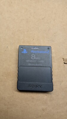 Sony Playstation 2 PS2 Official OEM MagicGate Black 8mb Memory Card ...