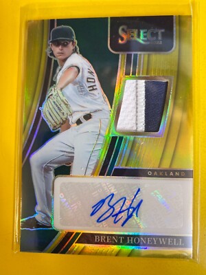 RS18927 2022 Select Signature Gold AUTOGRAPH JERSEY Brent Honeywell A'S #10/10 | eBay