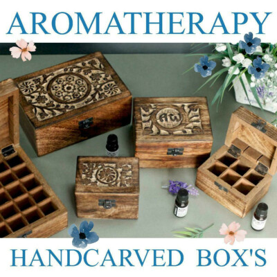 Essential Oils Aromatherapy Box's Handcarved Mango Wood | eBay UK