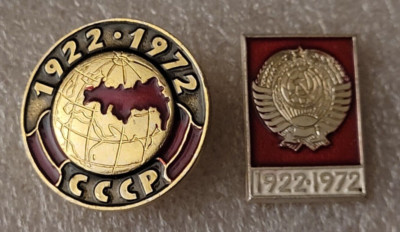 2 rare Soviet Union pins 50 years of USSR Lapel Russia 1922-1972 badge ...