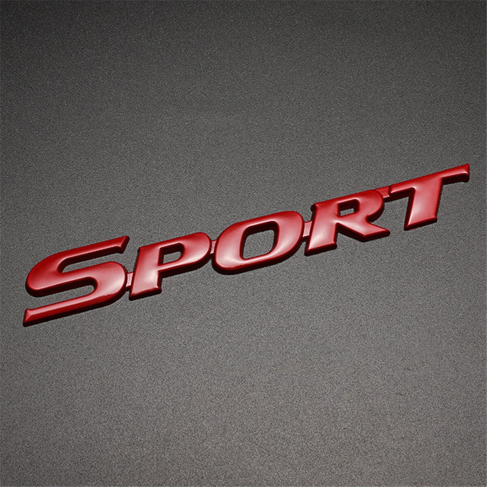 Metal Red Sport Logo Emblem Badge Sticker Car Trunk Bumper Decals ...