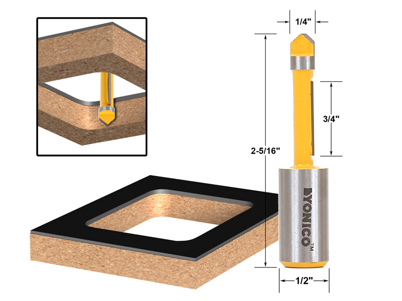 1/4" Diameter Panel Pilot Trim Router Bit - 1/2" Shank - Yonico 14174 ...