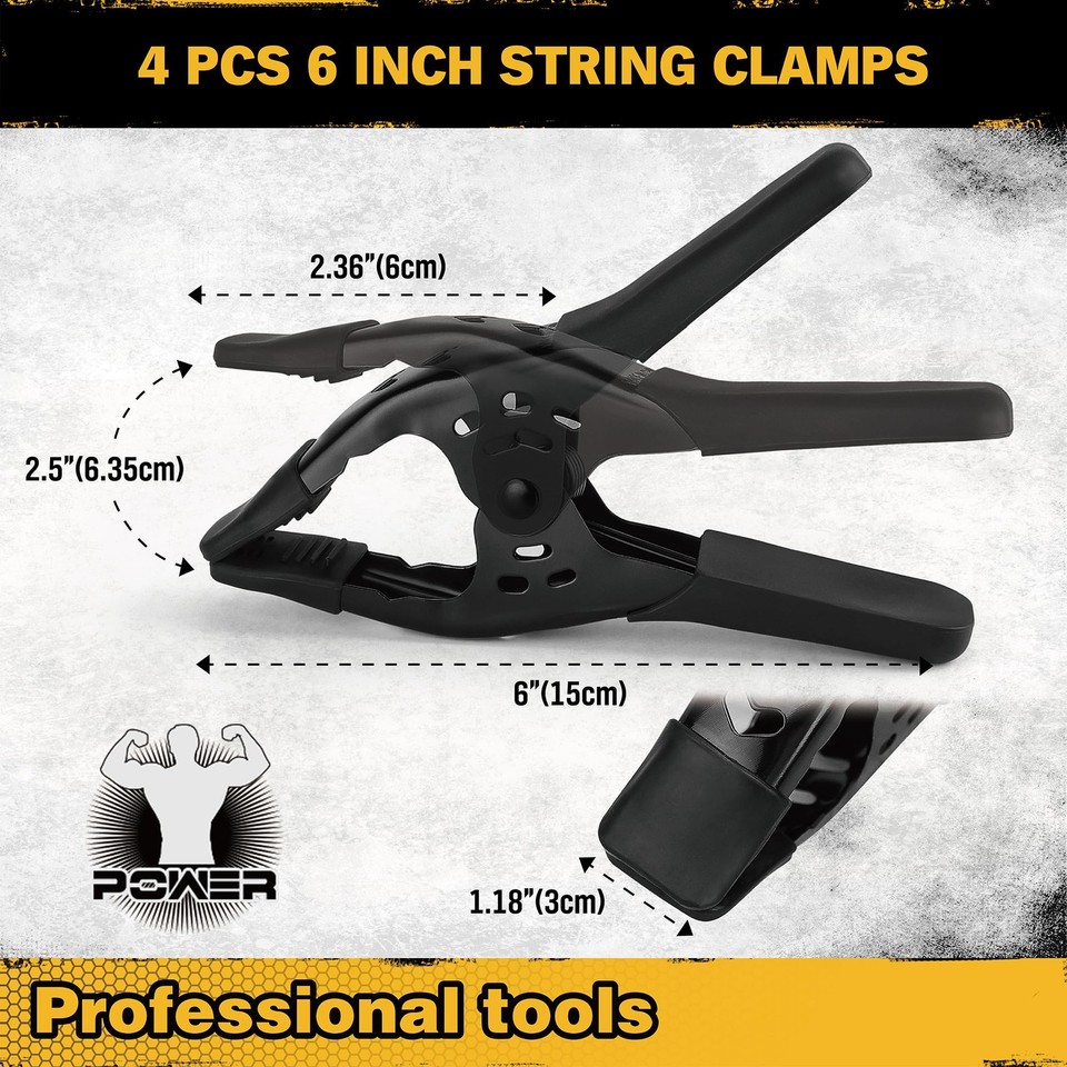 8-Piece Clamps for Woodworking - 4 Pcs 6 inch Bar Clamps 4 Pcs Heavy ...