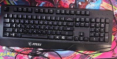 MSI Gaming Wired USB Keyboard Black English Standard QWERTY Plastic ...
