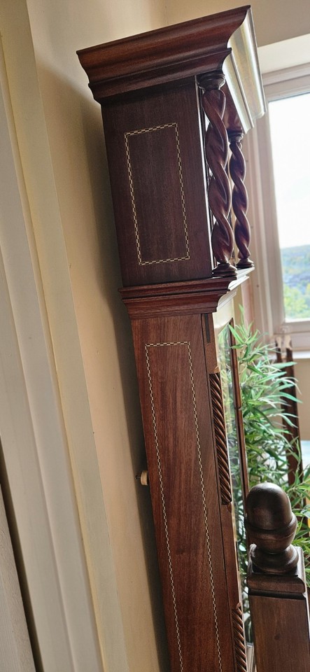 grandmother clock, longcase clock, reproduction clock, mahogany clock ...