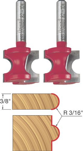 Freud 3/16" Radius Half Round Router Bit w/1/4" Shank, 2-Pack, 82-104 ...