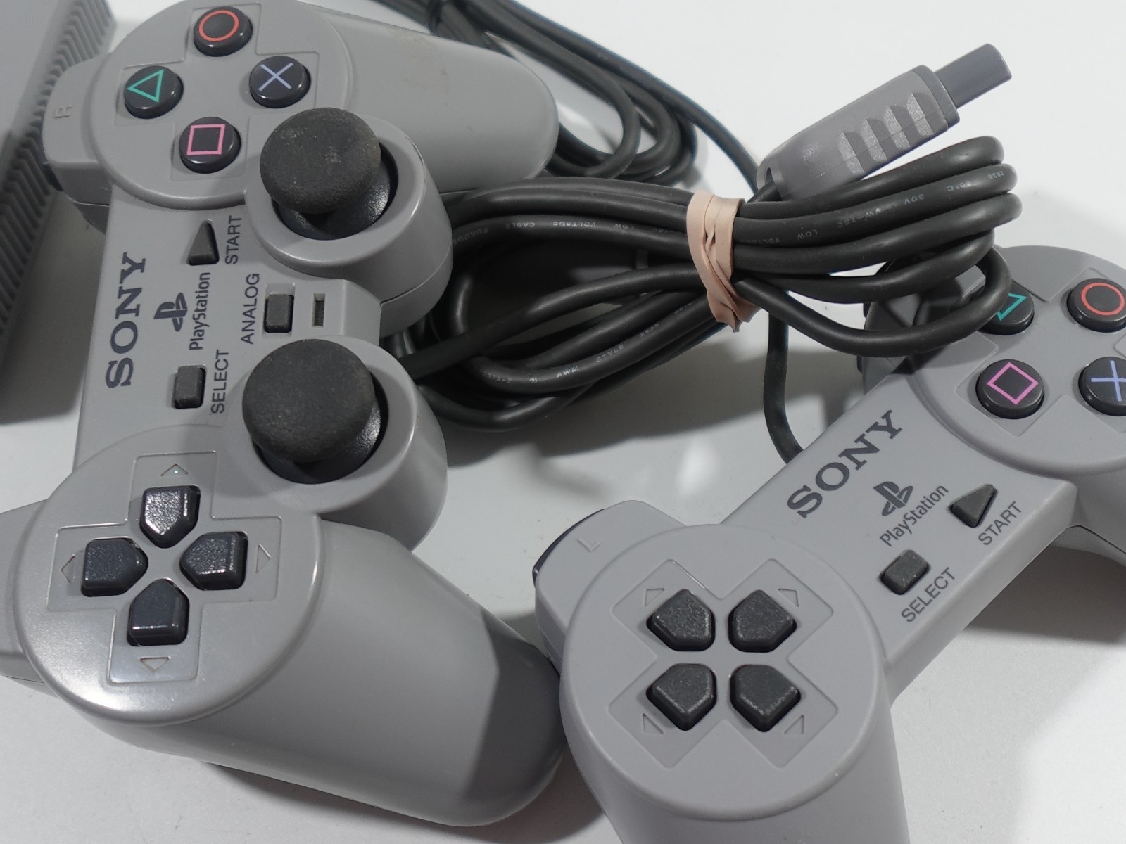 Sony PlayStation 1 PS1 Console + 2 Controllers + Ultra Racer Wheel ...