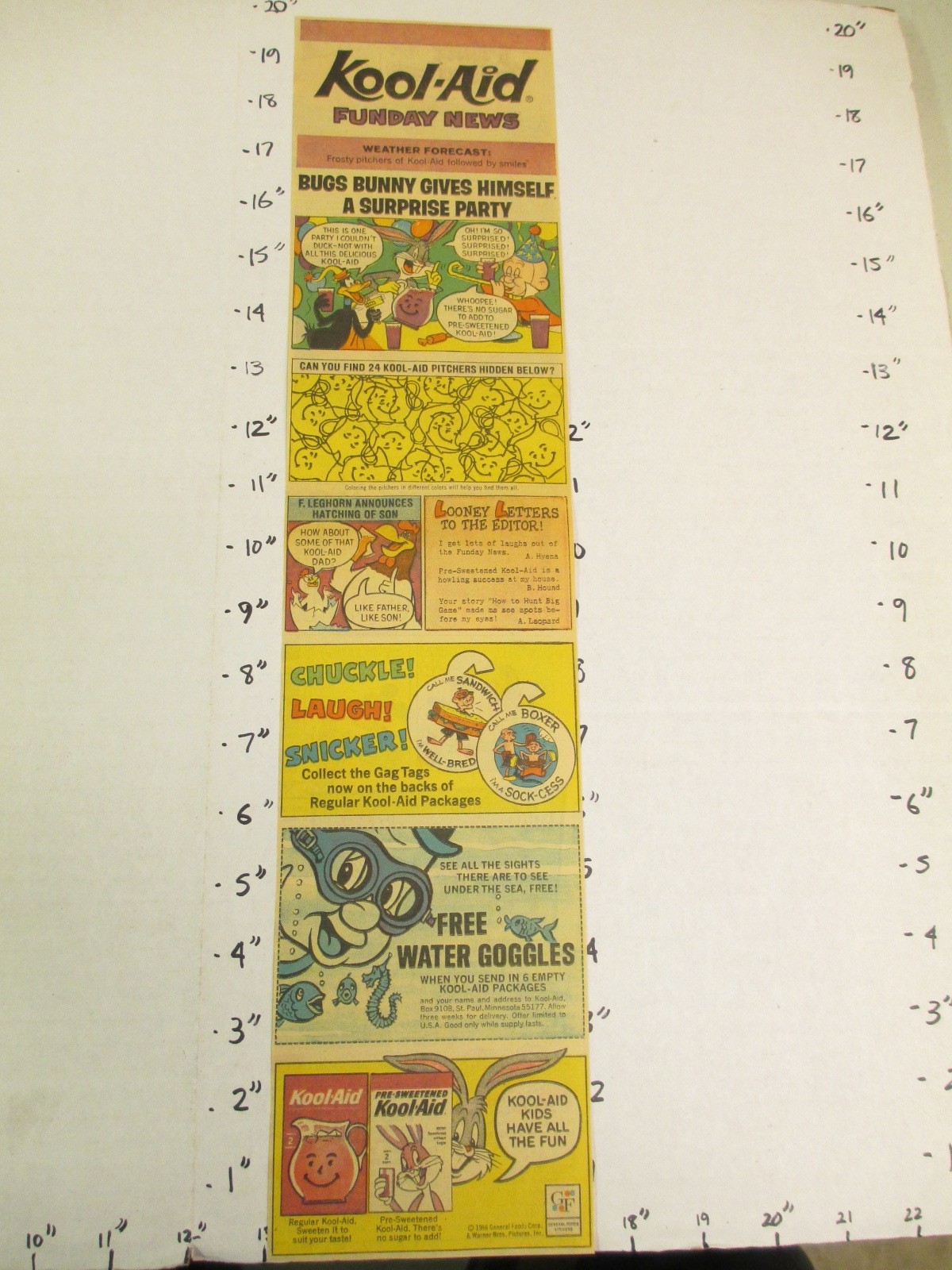 newspaper ad premium 1966 KOOL AID drink mix Bugs Bunny Daffy Duck ...