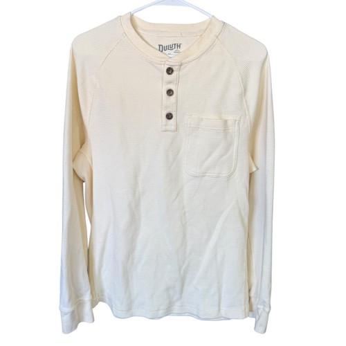 Duluth Trading Men's Burly Thermal Standard Fit Henley Birch M Outdoors ...