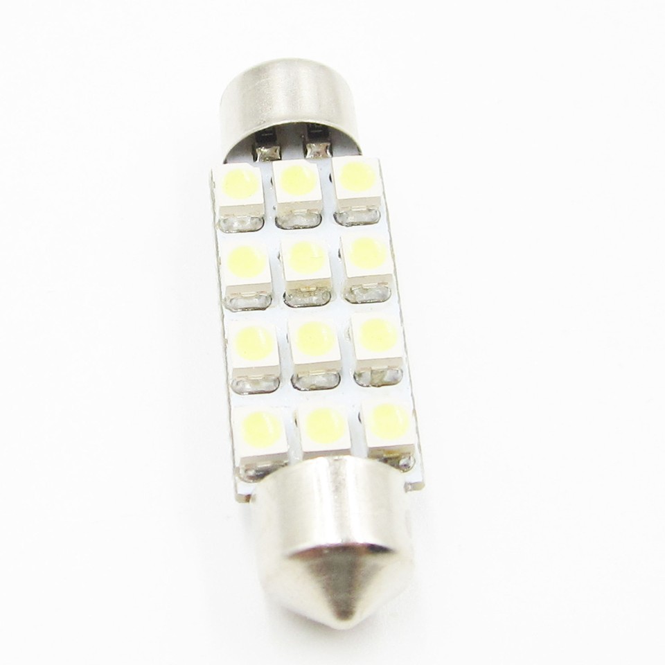 4pcs Car Dome 12 3528-SMD LED White Bulb Light Interior Festoon Lamp ...