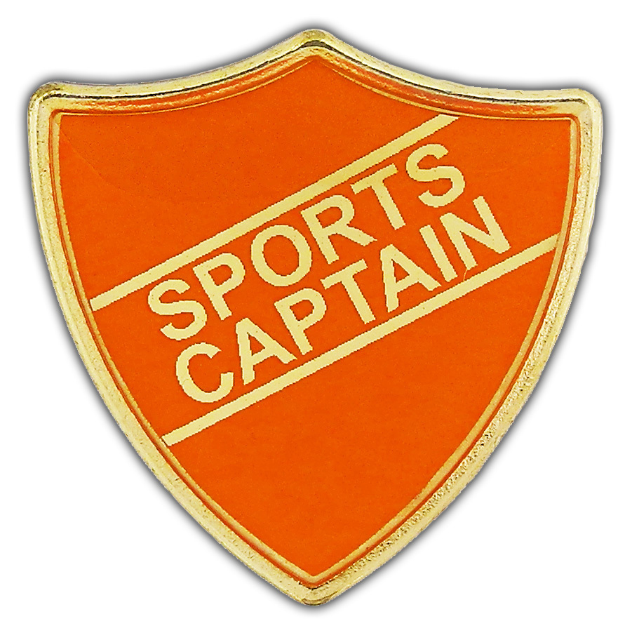 Sports Captain Shield School Badges Red, Green, Blue, Yellow, Orange ...