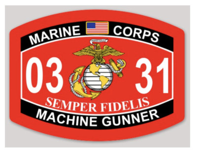 4" MARINE CORPS MOS 03 31 MACHINE GUNNER VINYL STICKER DECAL | eBay