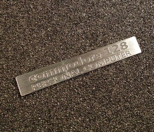 Commodore 128 Label / Aufkleber / Sticker / Badge / Logo Silver 77 x ...