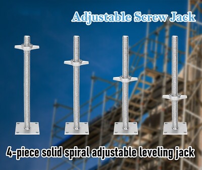 Scaffolding Leveling Jack Feet Adjustable Steel Plate Base Screw 4 ...