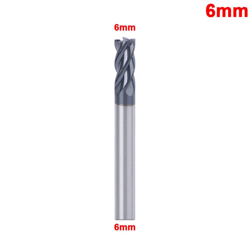 1 - 6MM 4 Flutes End Mill HRC50 Carbide Tungsten Milling Cutter Set CNC ...