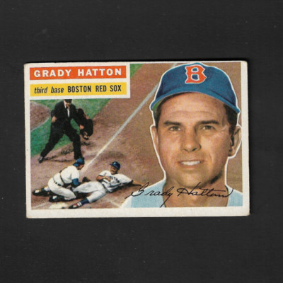 1956 Topps #26 Grady Hatton Boston Red Sox Great Cond 1owner 66yrs Free ...