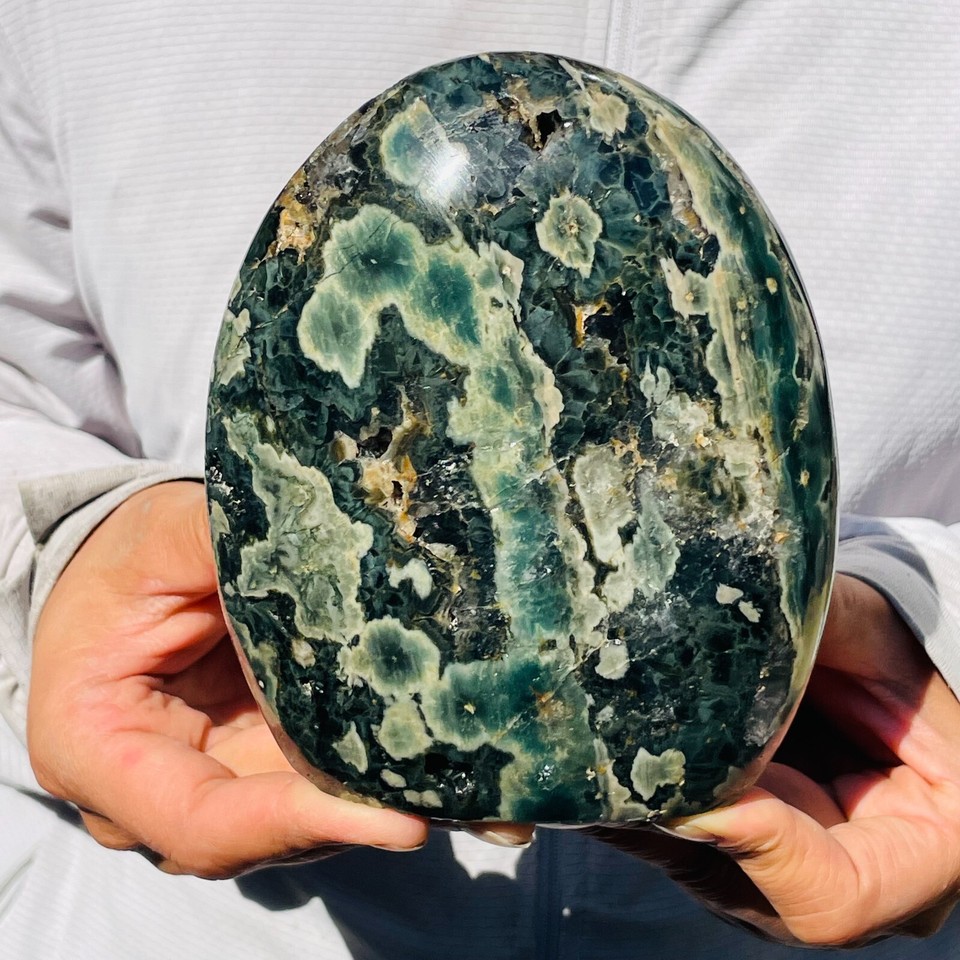 3.13lb Large Natural Ocean Jasper & Druzy Freeform Quartz Crystal Reiki ...