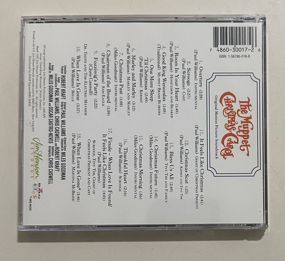 The Muppet Christmas Carol (Original Soundtrack) CD 1992 Jim Henson ...