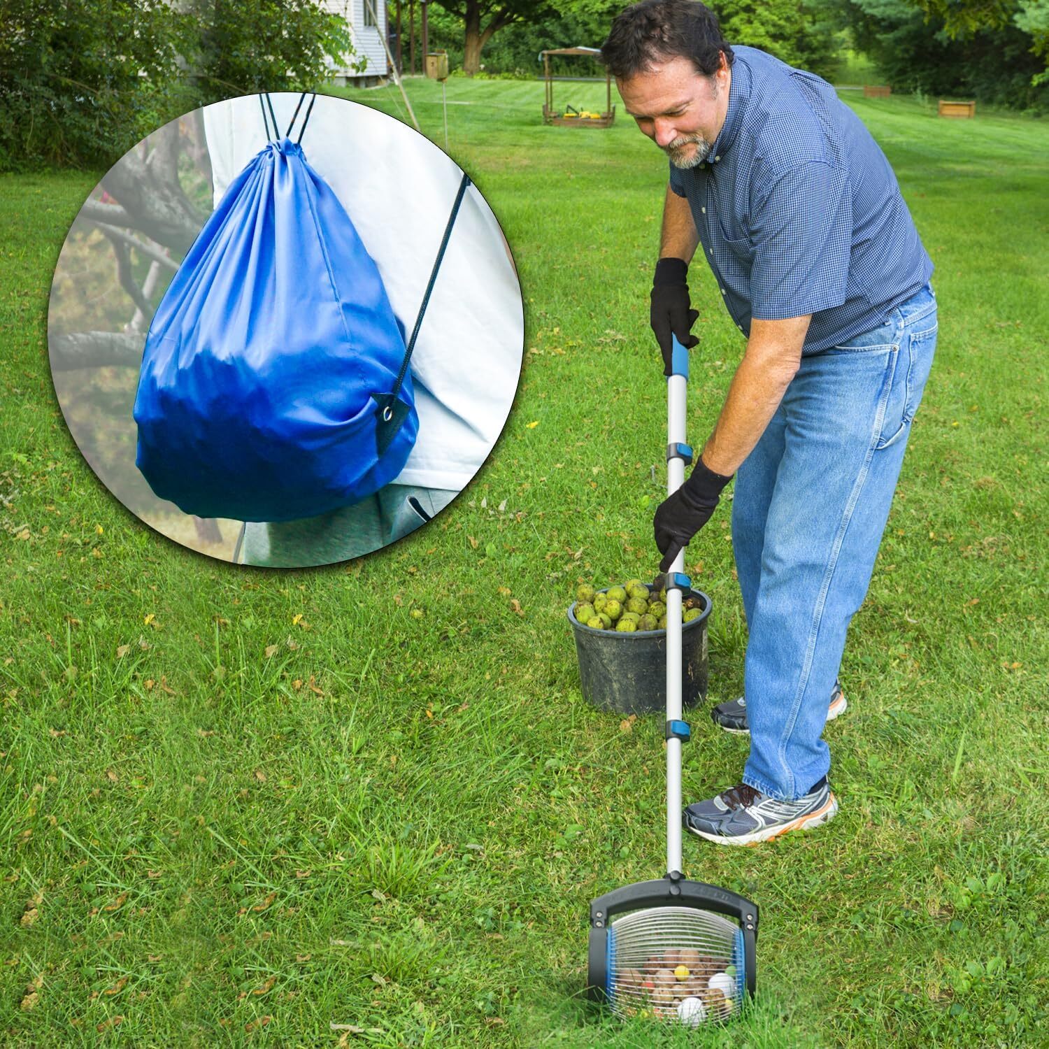 Nut Gatherer Walnut Picker Upper Roller Pinecone Walnut Pecan Golf Ball ...