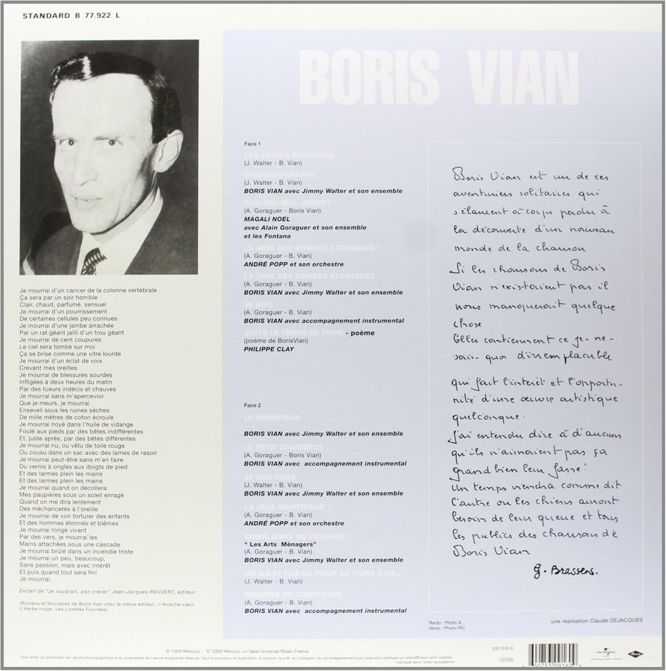 Boris Vian Deserteur (Vinyl) (UK IMPORT) 600753091609| eBay