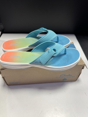 Clarks Women's Breeze Sea Flip Flop Turquoise Ombre Size 10 NWB | eBay