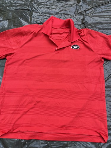 Georgia Bulldogs UGA Polo Golf Shirt Mens XL Performance Red Black S\S ...