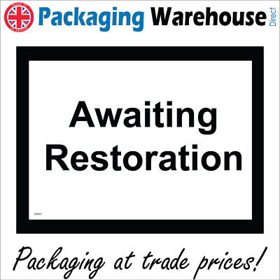 GE857 AWAITING RESTORATION SIGN ANTIQUES REPAIR RENEW RENOVATION REVIVE ...