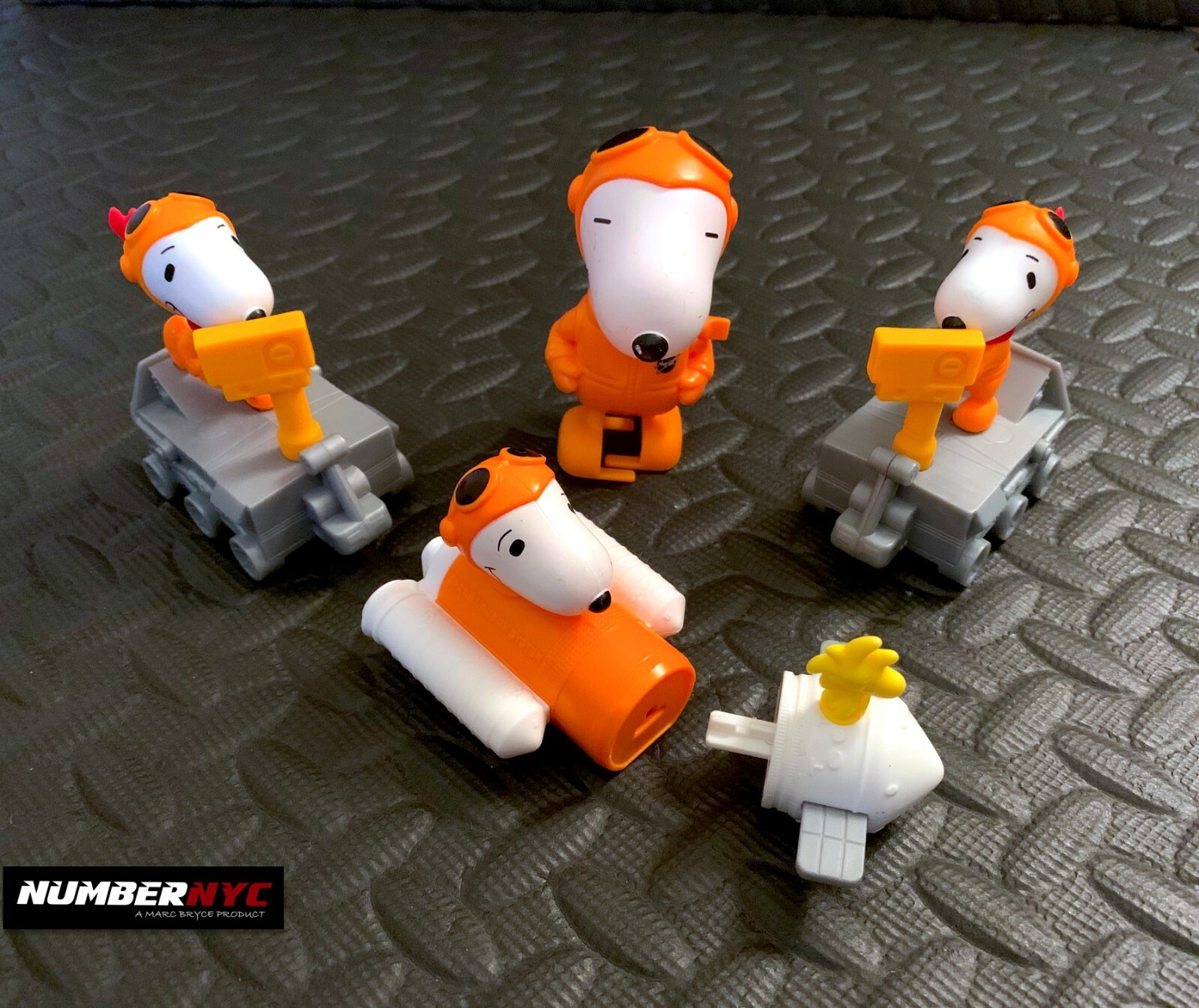 5x SNOOPY WOODSTOCK McDonalds Toys PEANUTS Take Off Launcher Walking ...
