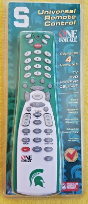 MICHIGAN STATE REMOTE CONTROL UNIVERSAL MSU REPLACES 4 REMOTES TV DVD ...