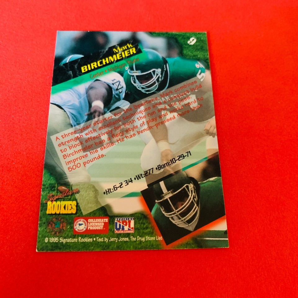 Mark Birchmeier ROOKIE AUTO 470/2750 Michigan State Spartans 1995 ...